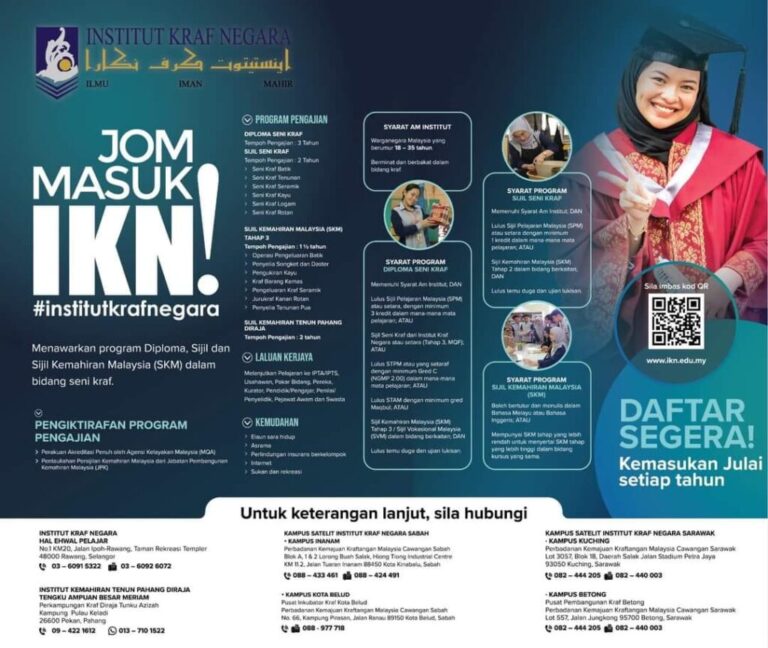 Cara Mohon Institut Kraf Negara (IKN) Sesi Akadmeik 2024 / 2025 ... Cara Mohon Institut Kraf Negara (IKN) Sesi Akadmeik 2024 / 2025 ...