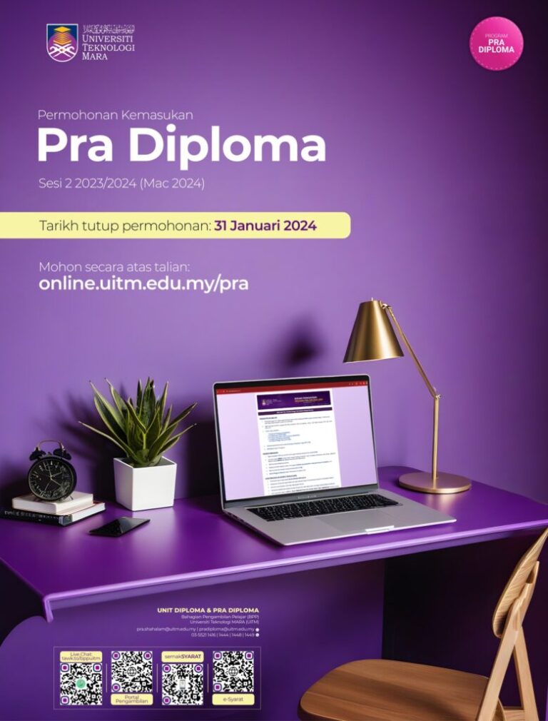 Cara Mohon Kemasukan Program Pra Diploma UiTM Sesi Mac 2024 | Semakan ...